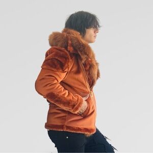 Manzini | Jackets & Coats | Mens Rust Faux Fur Hooded Winter Casual ...